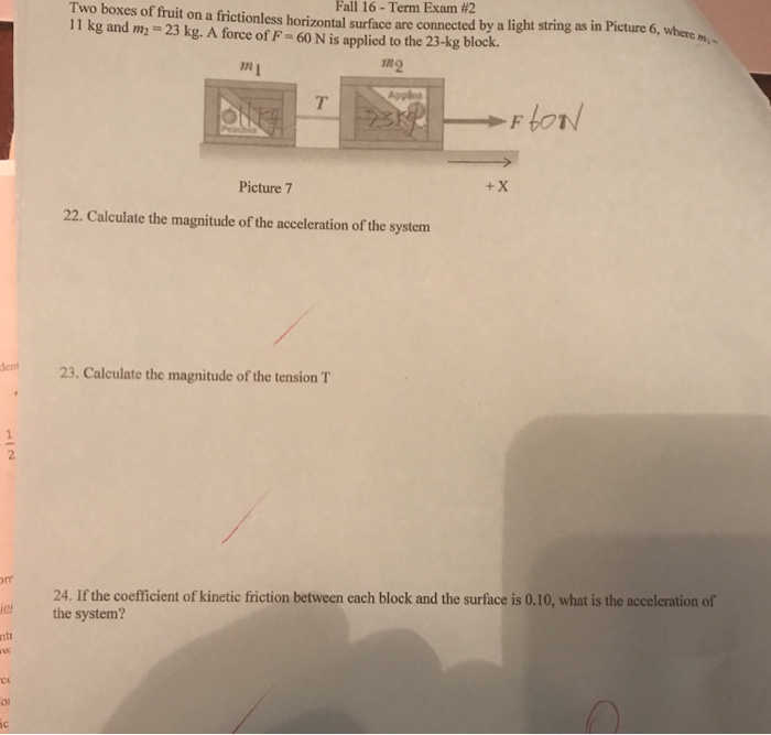 Solved Two Two boxes of fruit on a frictionless horizontal | Chegg.com