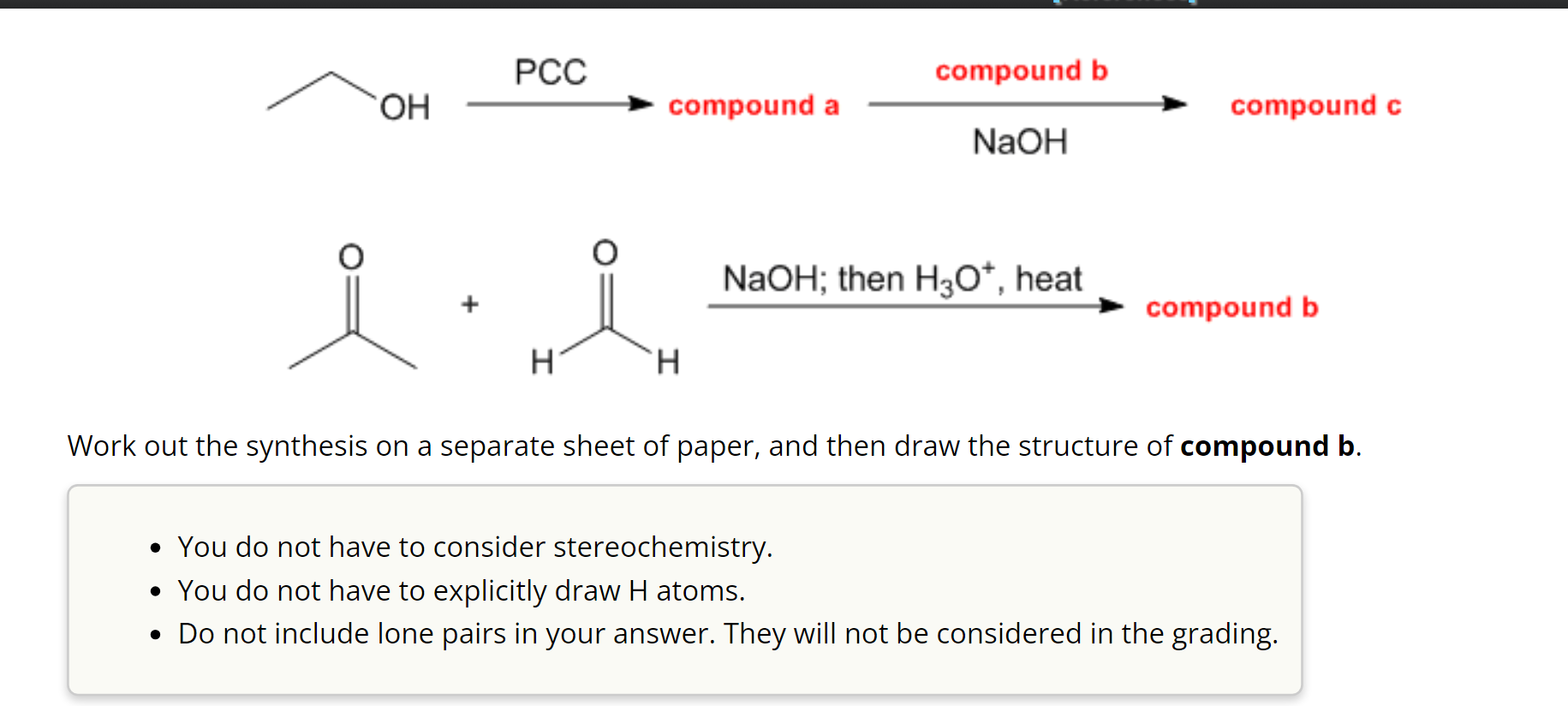 Solved Work out the synthesis on a separate sheet of paper, | Chegg.com