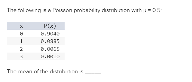 Solved The following is a Poisson probability distribution | Chegg.com