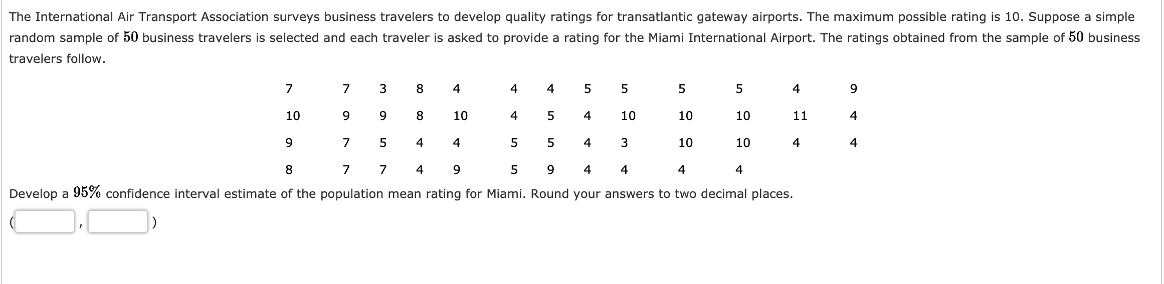 Solved The International Air Transport Association surveys | Chegg.com