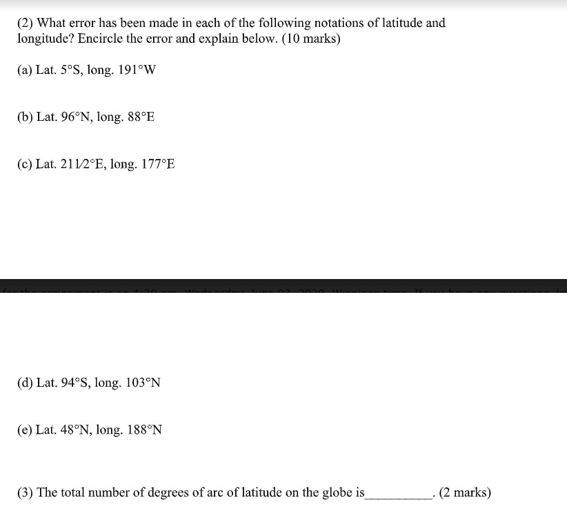Solved (2) What error has been made in each of the following | Chegg.com