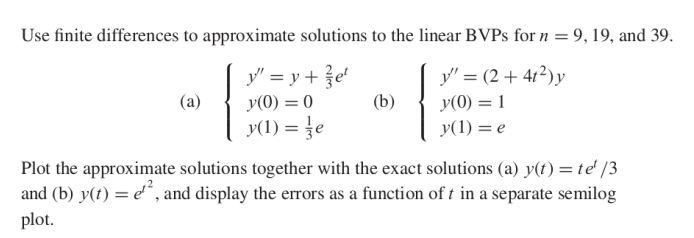 Solved Use finite differences to approximate solutions to | Chegg.com