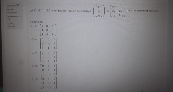 Solved stion 10 to yo red tel T:R'R linear transformation | Chegg.com
