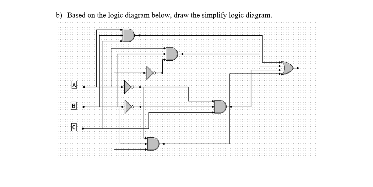 Solved b) Based on the logic diagram below, draw the | Chegg.com