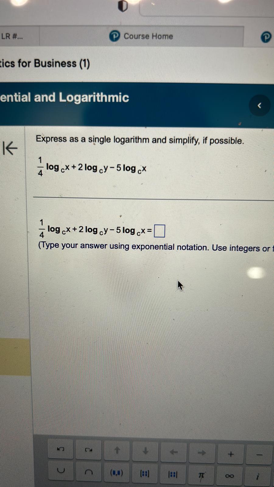 Solved Express as a single logarithm and simplify, if | Chegg.com