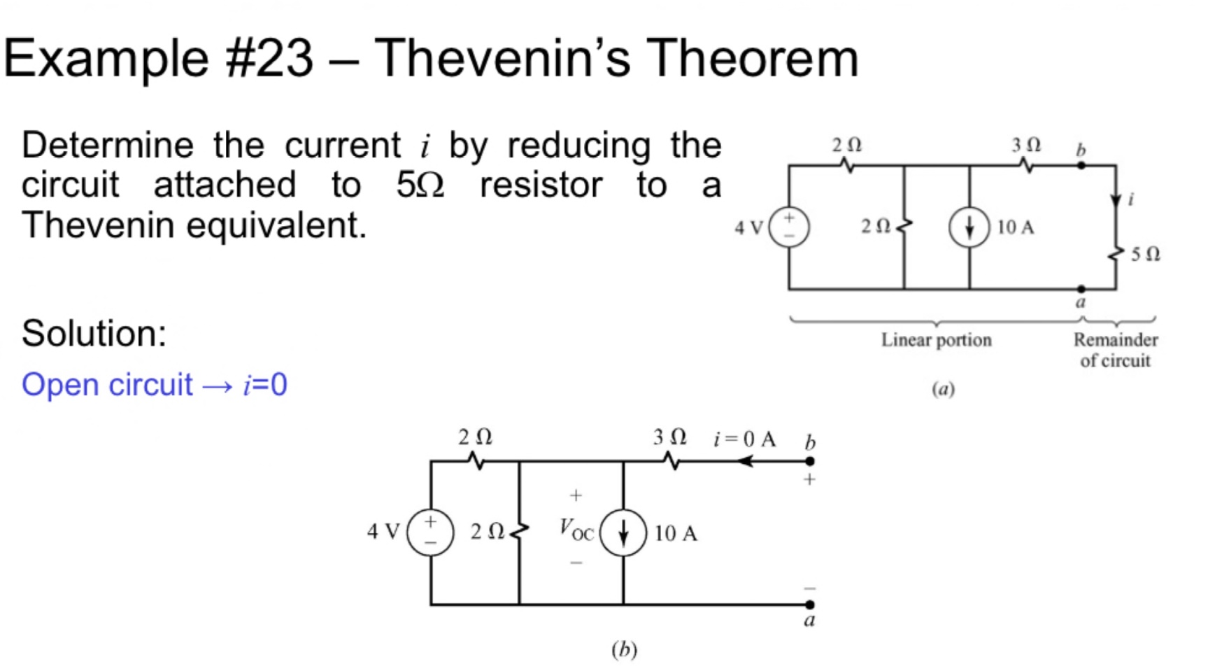 Solved Example #23 - ﻿Thevenin's TheoremDetermine the | Chegg.com