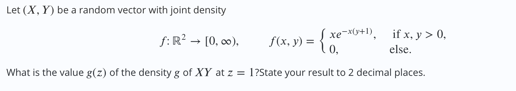 Solved Let (x,Y) ﻿be a random vector with joint | Chegg.com