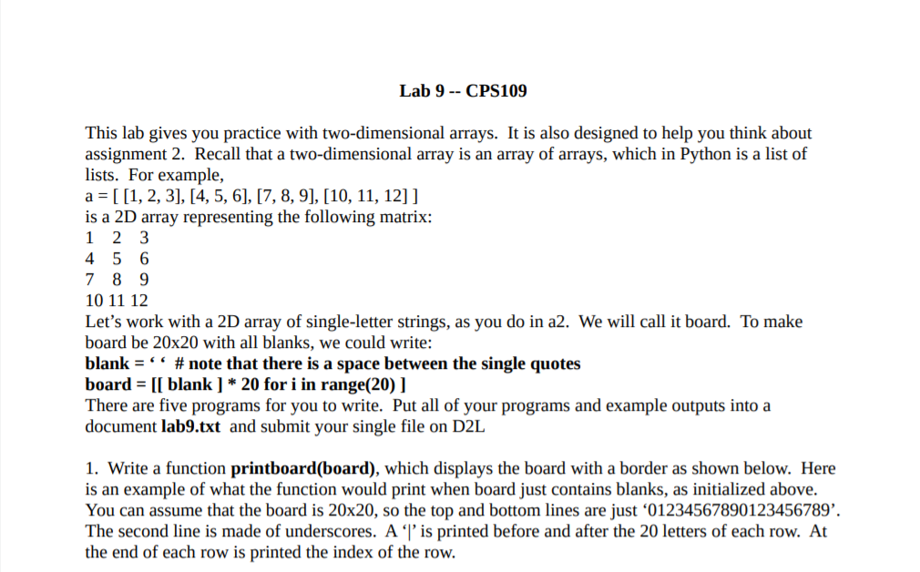 LANGUAGE PYTHON CPS 109 Computer Science I, | Chegg.com