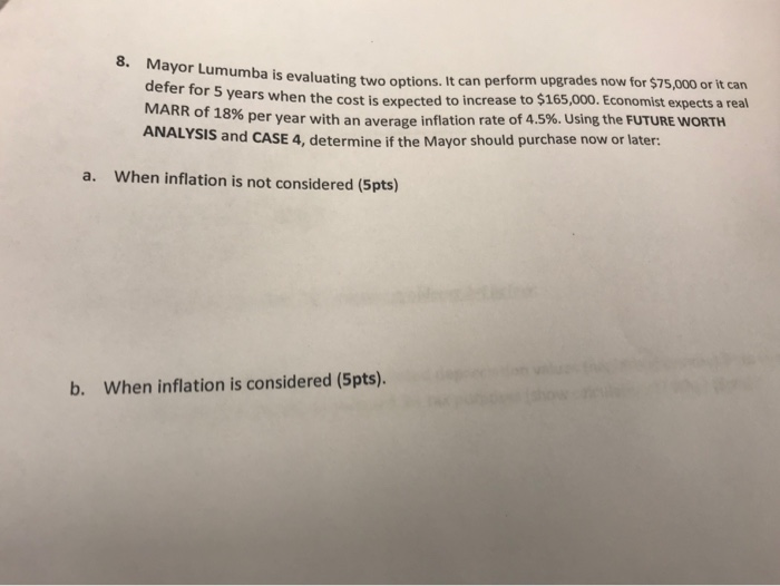 Solved ba is evaluating two options. It can perform upgrades | Chegg.com