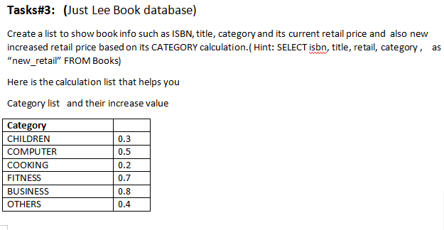 Solved use the sql to answer the following question | Chegg.com