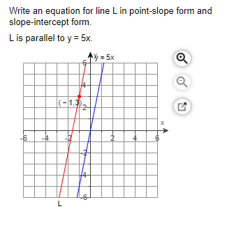 Solved Write an equation for line L in point-slope form and | Chegg.com