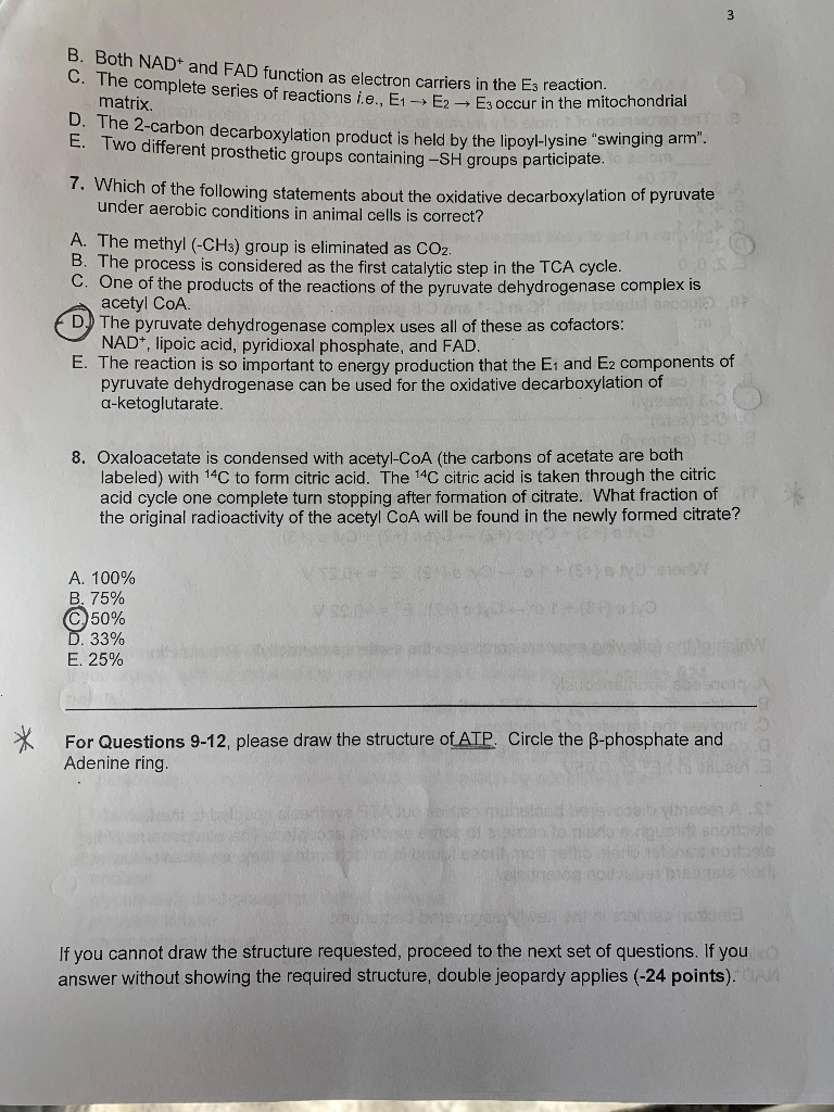 Solved b. Both NAD* and FAD function as electron carriers in | Chegg.com