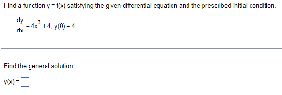 Solved Find a function y=f(x) satisfying the given | Chegg.com