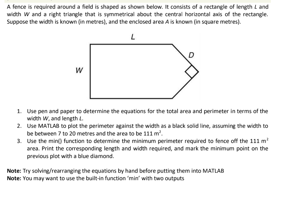 Solved A fence is required around a field is shaped as shown | Chegg.com