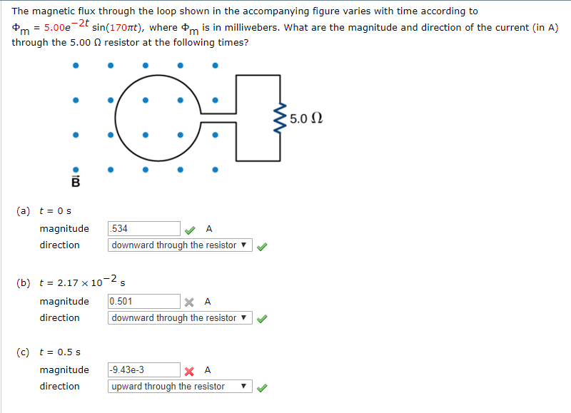 Solved The magnetic flux through the loop shown in the | Chegg.com