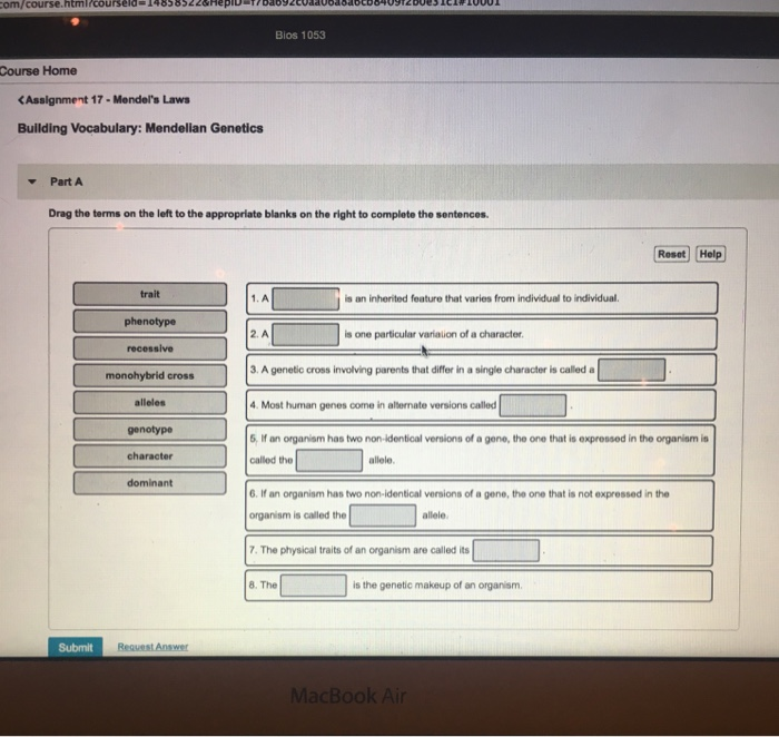 Solved Bios 1053 Course Home | Chegg.com