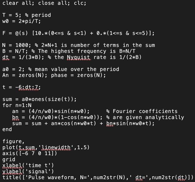 Solved 10 Marks Matlab Script Fourierseriesrealm Builds 