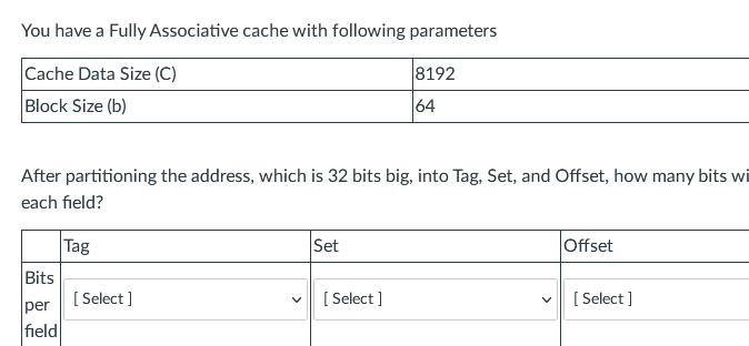 Solved You have a Fully Associative cache with following | Chegg.com