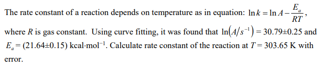 Solved The rate constant of a reaction depends on | Chegg.com