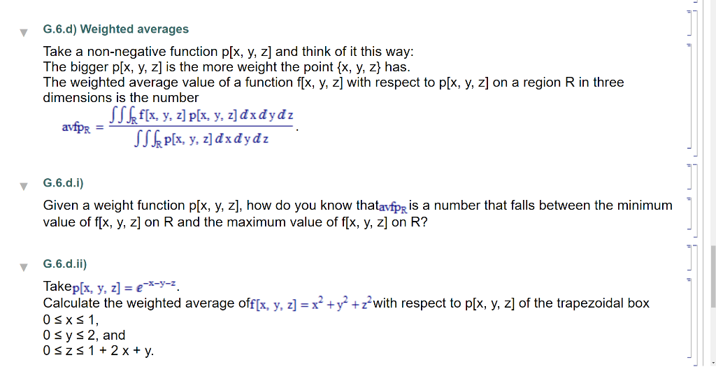 Solved G.6.d) Weighted averages Take a non-negative function | Chegg.com