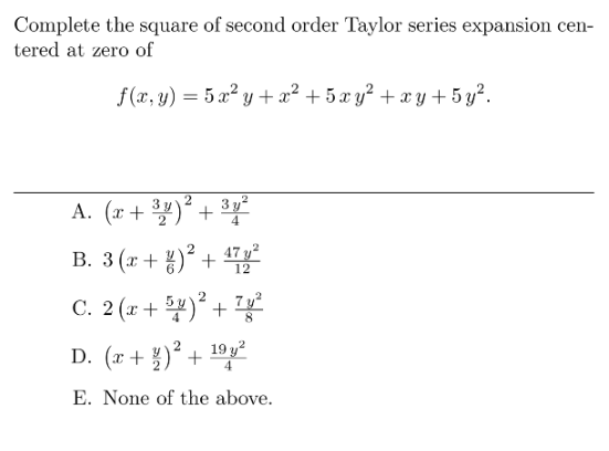 Solved Complete the square of second order Taylor series | Chegg.com