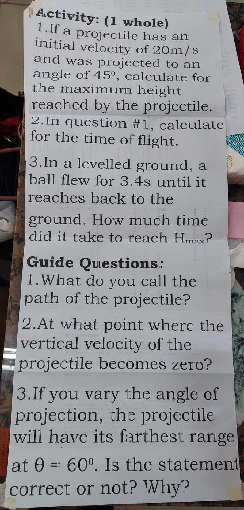 Solved Help me answer the guide questions | Chegg.com