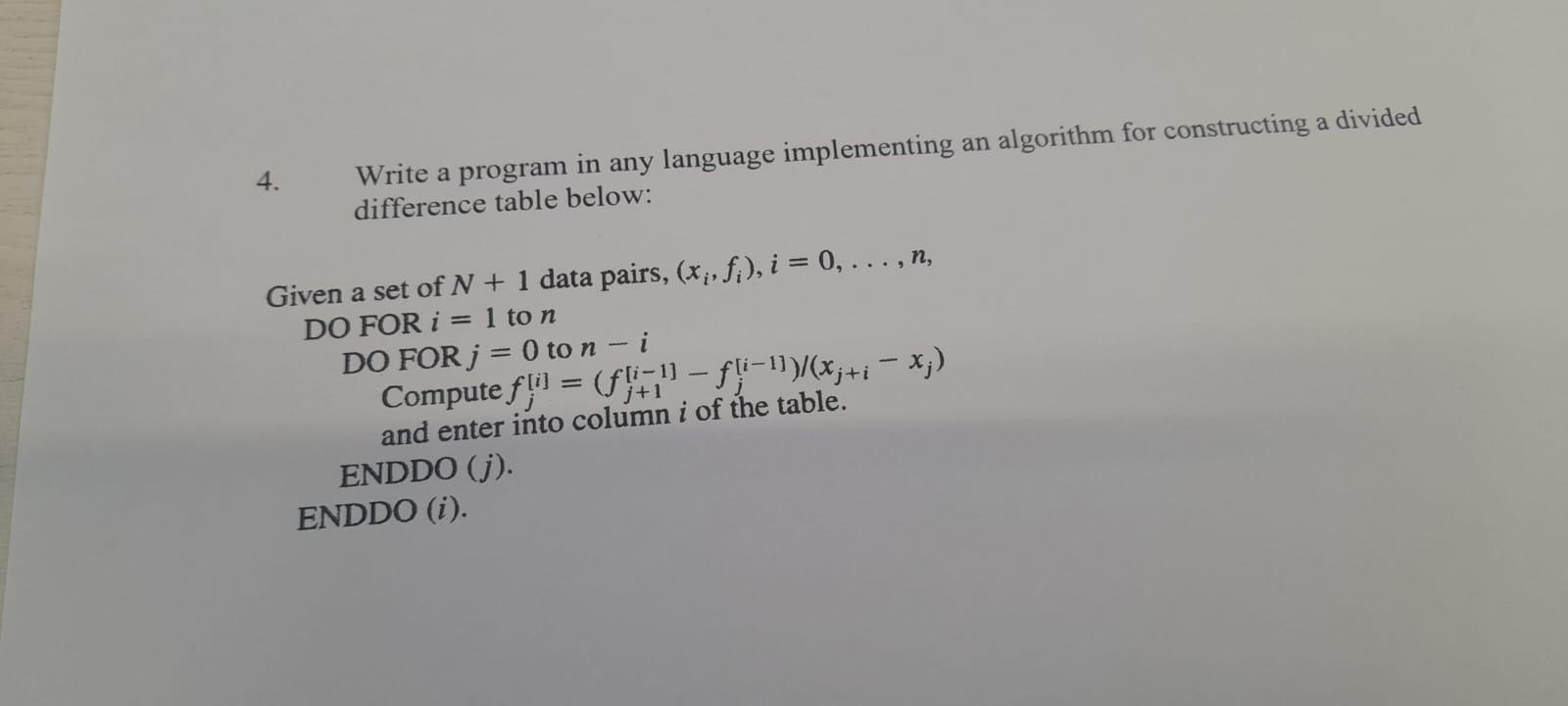 Solved 4. Write a program in any language implementing an | Chegg.com