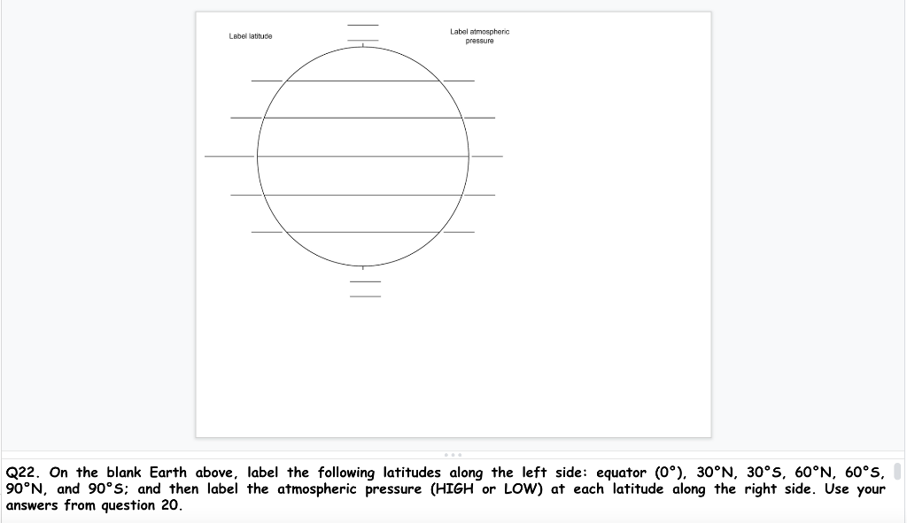 Solved QUESTION 20 -Examine the atmospheric pressure map | Chegg.com
