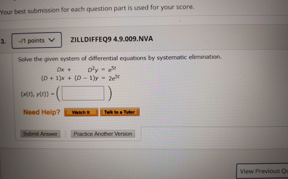 Solved Your best submission for each question part is used | Chegg.com