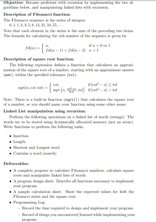 Solved Objective Become Proficient With Recursion By 