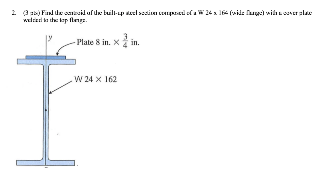 Solved 2. (3 pts) Find the centroid of the built-up steel | Chegg.com