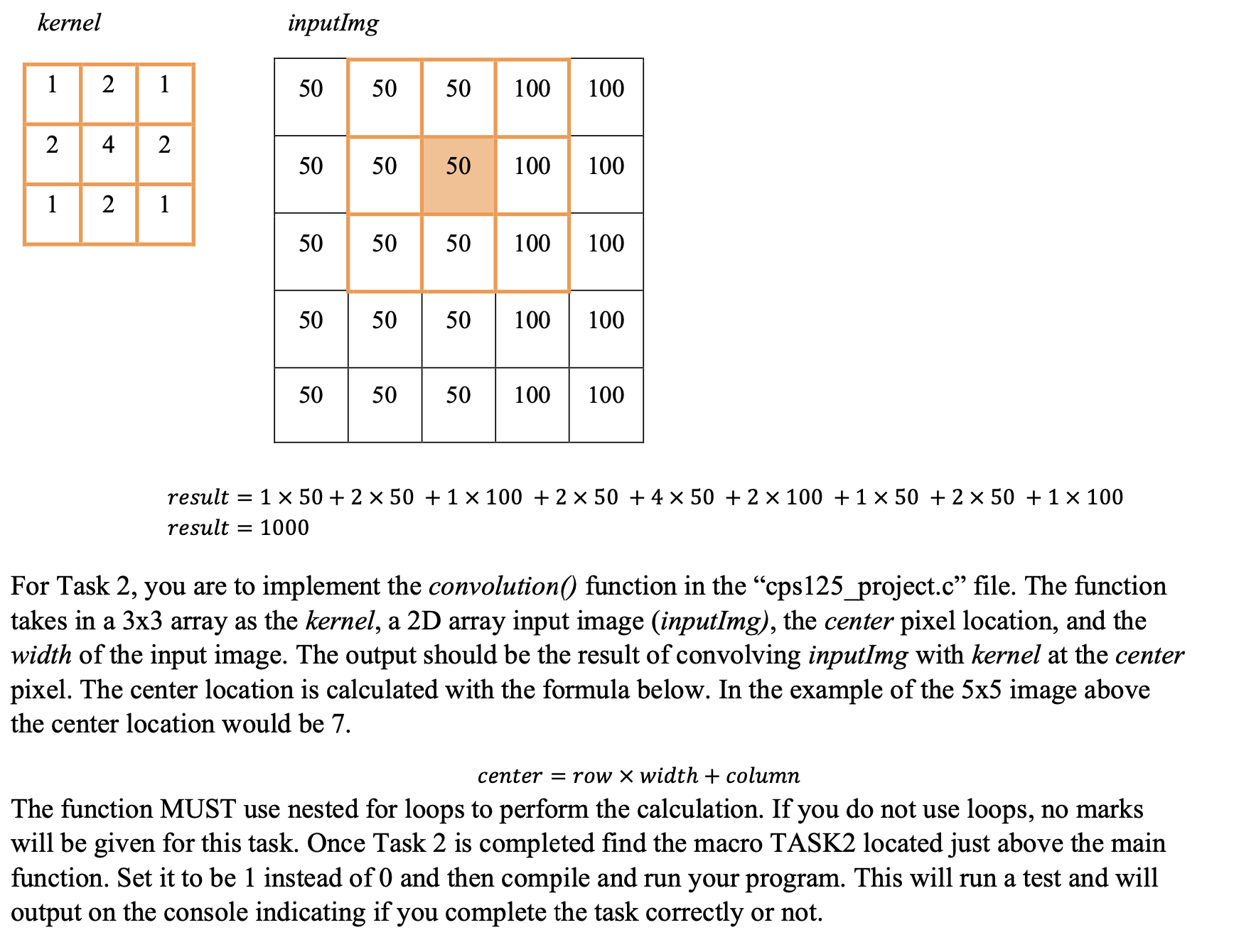 Solved Task 2 - Convolution function (10 marks) The | Chegg.com