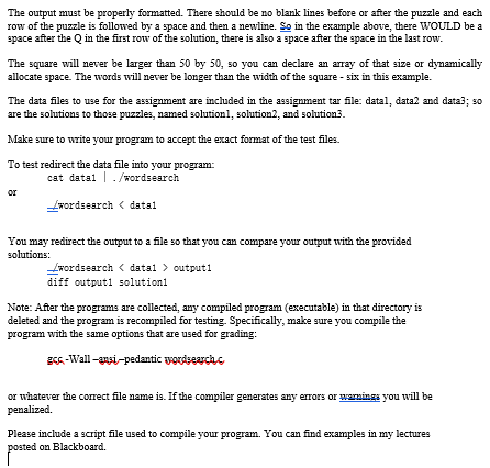 Solved Program 2 Word Search Concepts Covered - 2D Arrays - | Chegg.com