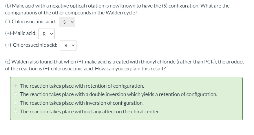 Solved The phenomenon of configuration inversion in a | Chegg.com