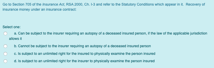 Solved Statutory conditions 705 Subject to section 706, (a) | Chegg.com