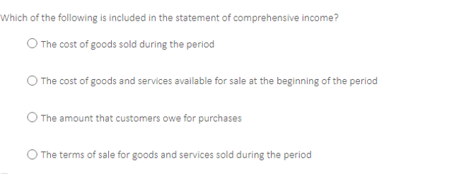 Solved Which of the following is included in the statement | Chegg.com