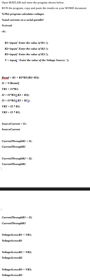 Solved by an EXPERT Open MATLAB and enter the program shown below.RUN the | Chegg.com