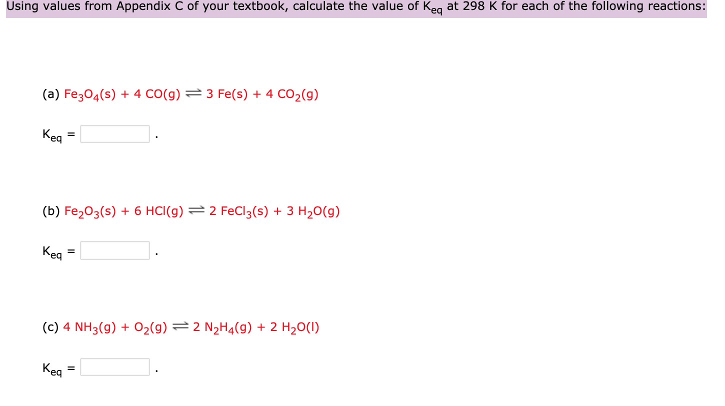 Solved Using values from Appendix C of your textbook, | Chegg.com