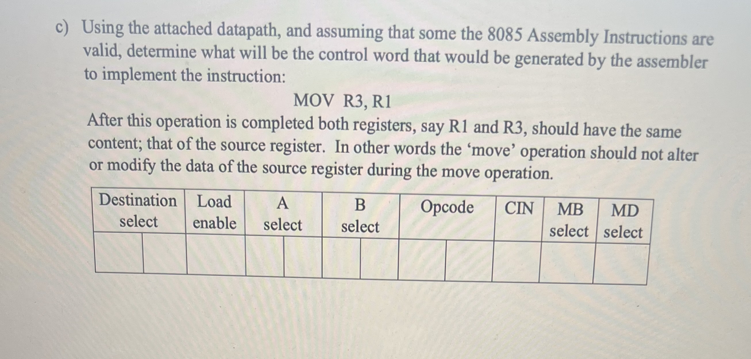 Problem 3 (30 points) Using the datapath shown below | Chegg.com