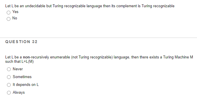 Solved Let L be an undecidable but Turing recognizable | Chegg.com