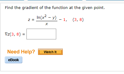 Solved Find the gradient of the function at the given | Chegg.com