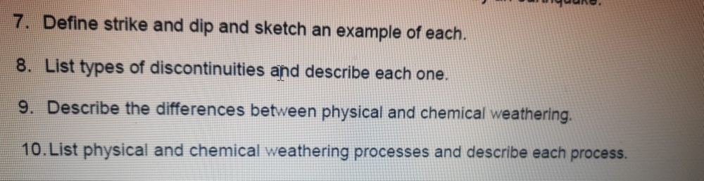 Solved 7. Define strike and dip and sketch an example of | Chegg.com