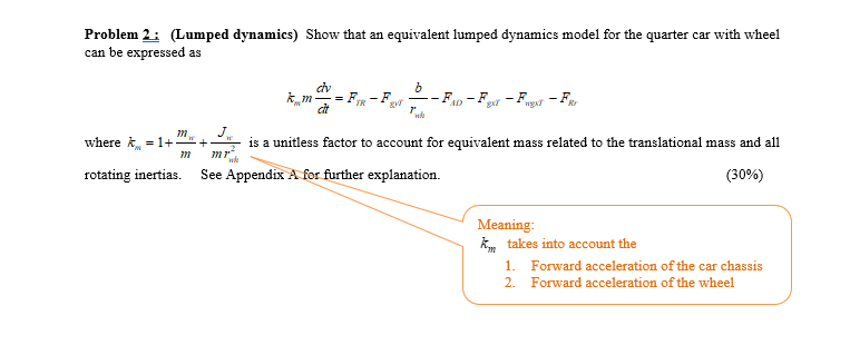Solved Problem 2: (Lumped dynamics) Show that an equivalent | Chegg.com
