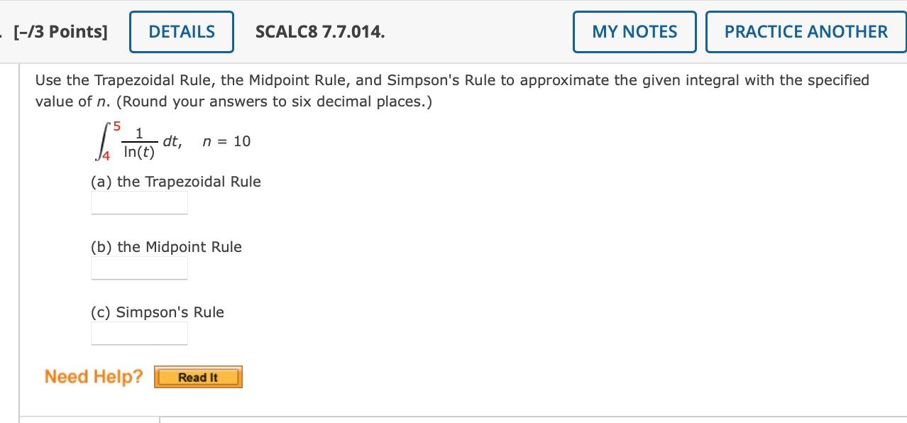 [Solved]: Use the Trapezoidal Rule, the Midpoint Rule, an