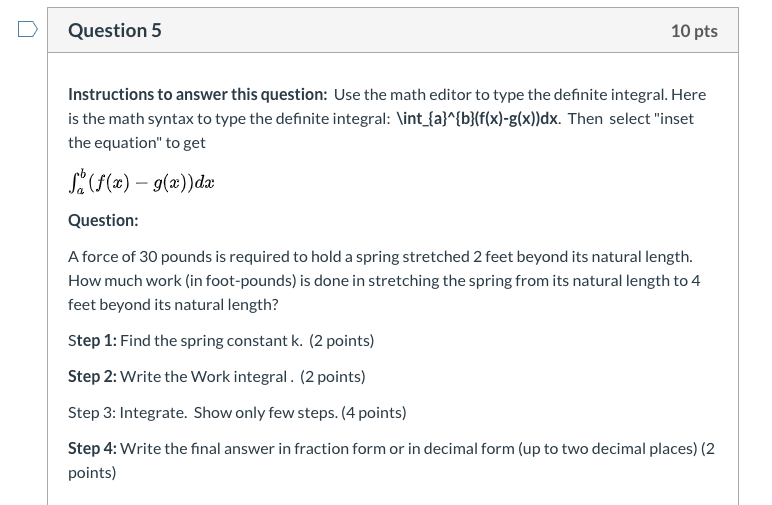 Solved Question 5 10 pts Instructions to answer this | Chegg.com