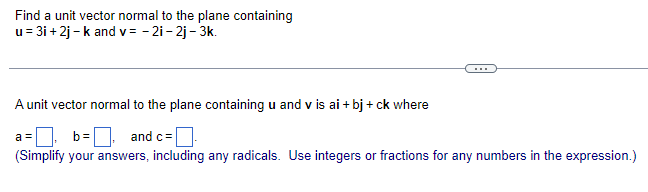 Solved Find a unit vector normal to the plane containing | Chegg.com