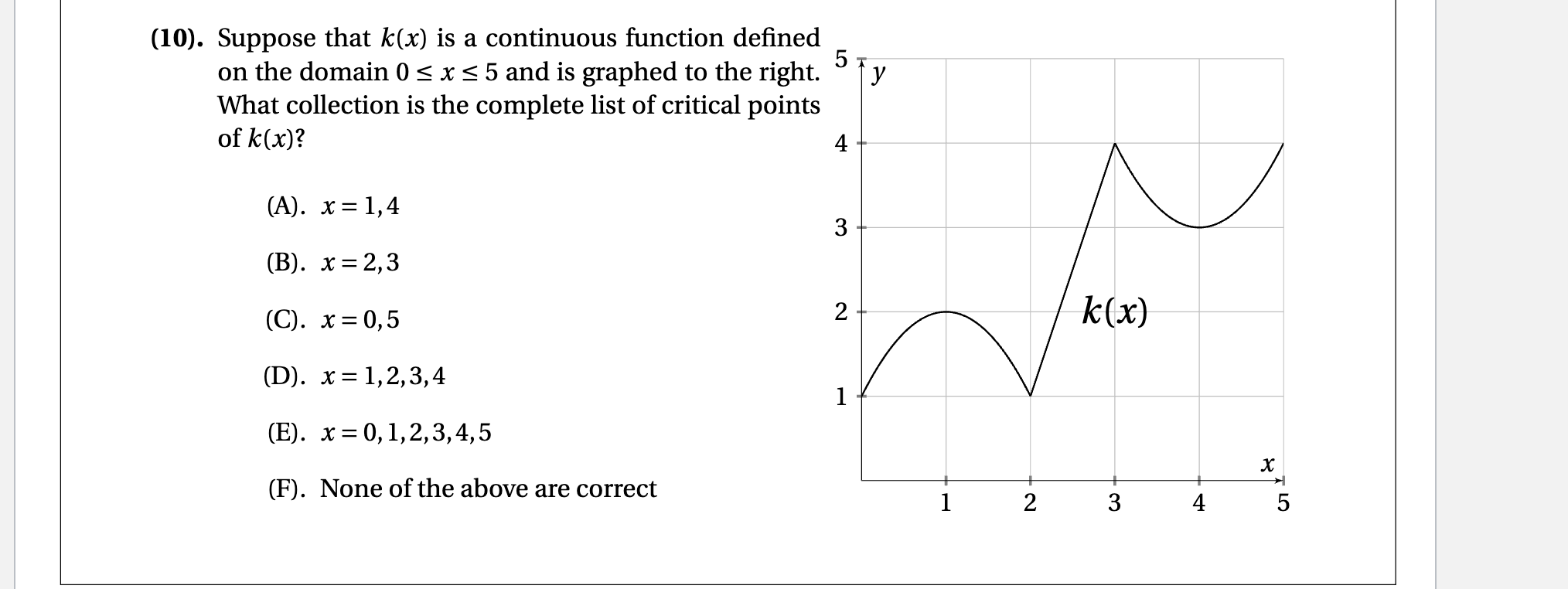 Solved 10 Suppose That K X Is A Continuous Function
