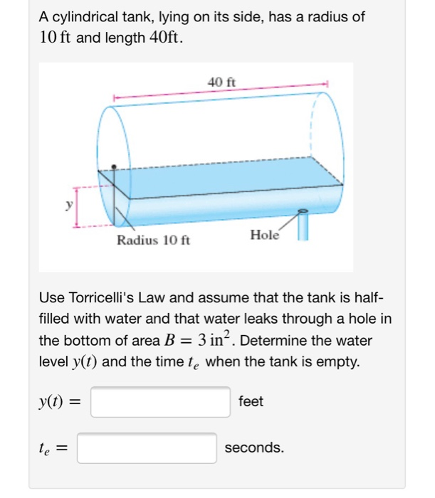 Solved A cylindrical tank, lying on its side, has a radius | Chegg.com