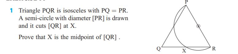 Solved 1 Triangle PQR is isosceles with PQ = PR. A | Chegg.com