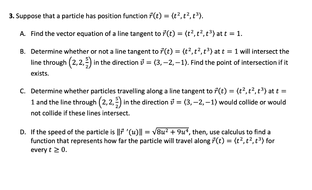 Solved 3. Suppose that a particle has position function r(t) | Chegg.com